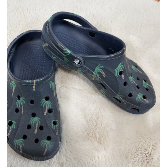 Shoes | Rare Crocs Baya Palm Tree And Navy Unisex Mens 8 Womens 1 ...